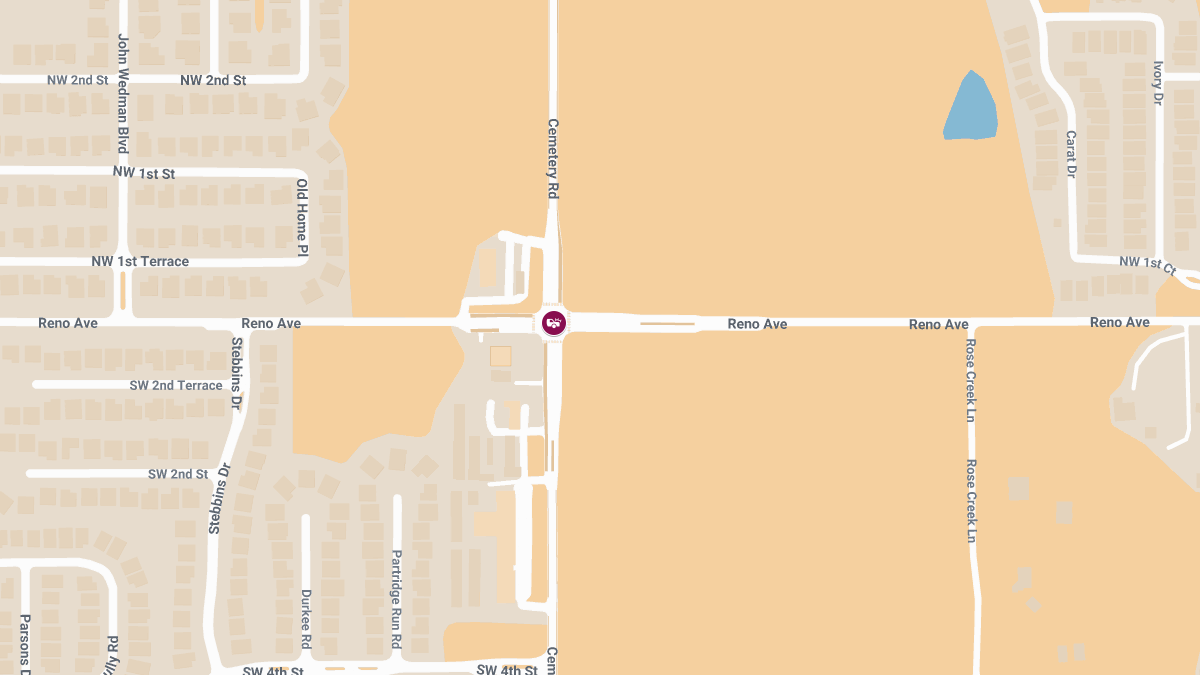 Oklahoma City, OK – Collision with Injuries at S Cemetery Rd & W Reno Ave