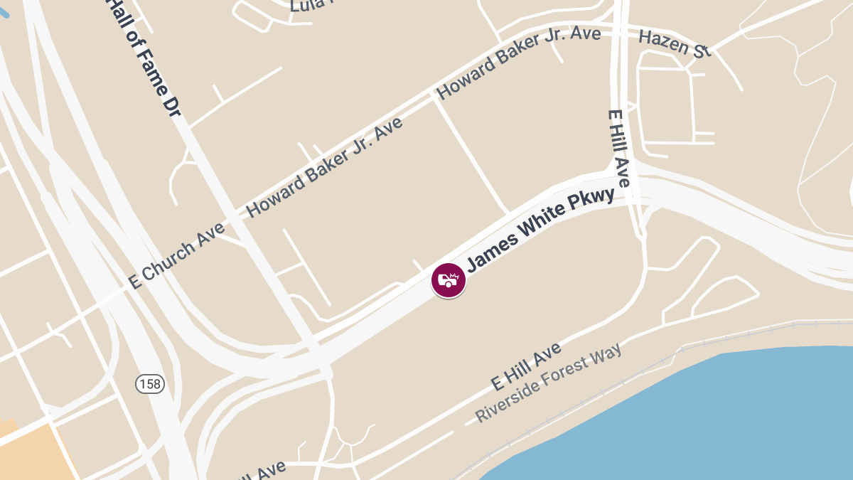 Knoxville, TN – Crash with Injuries on James White Pkwy NB Ramp