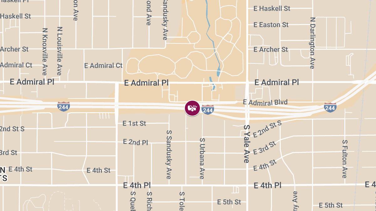 Tulsa, OK – Injury Collision Reported on WB I-244 Expy Near 10400 Block