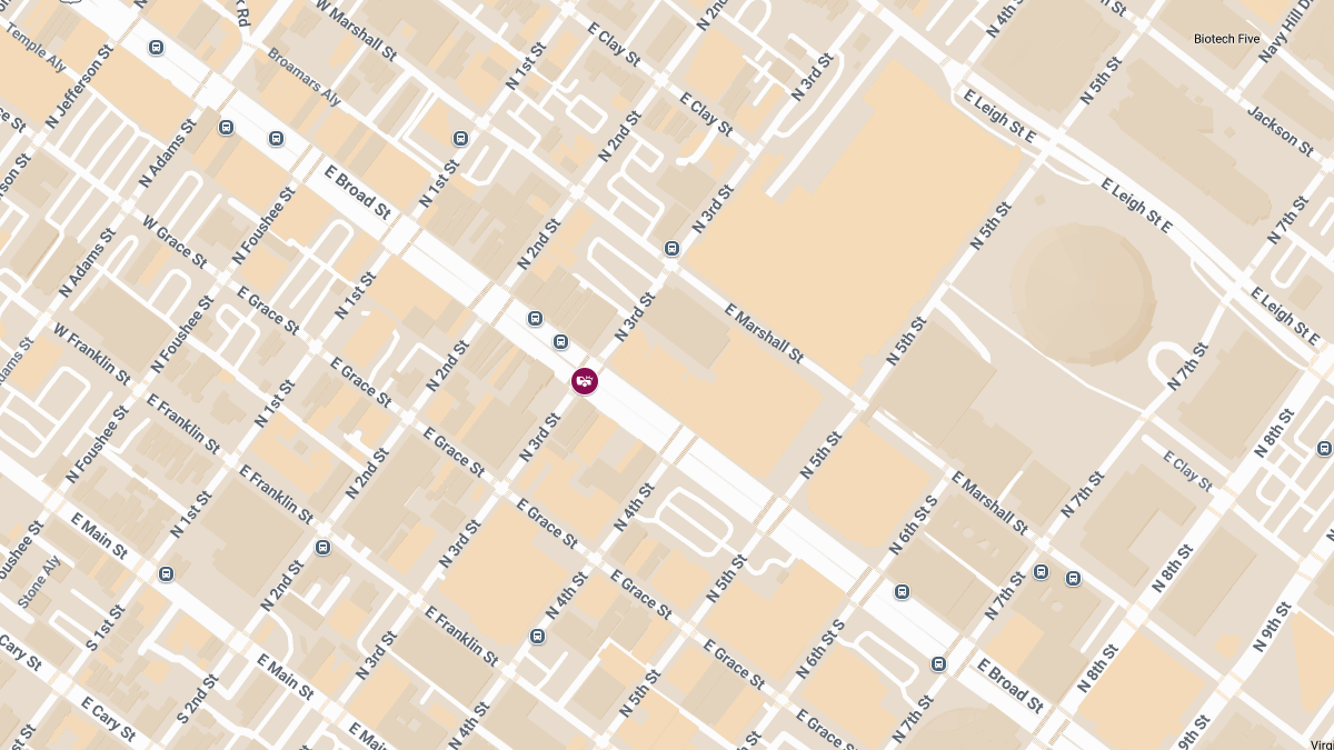 Richmond, VA – Injury Crash Reported at E Broad St & N 3rd St