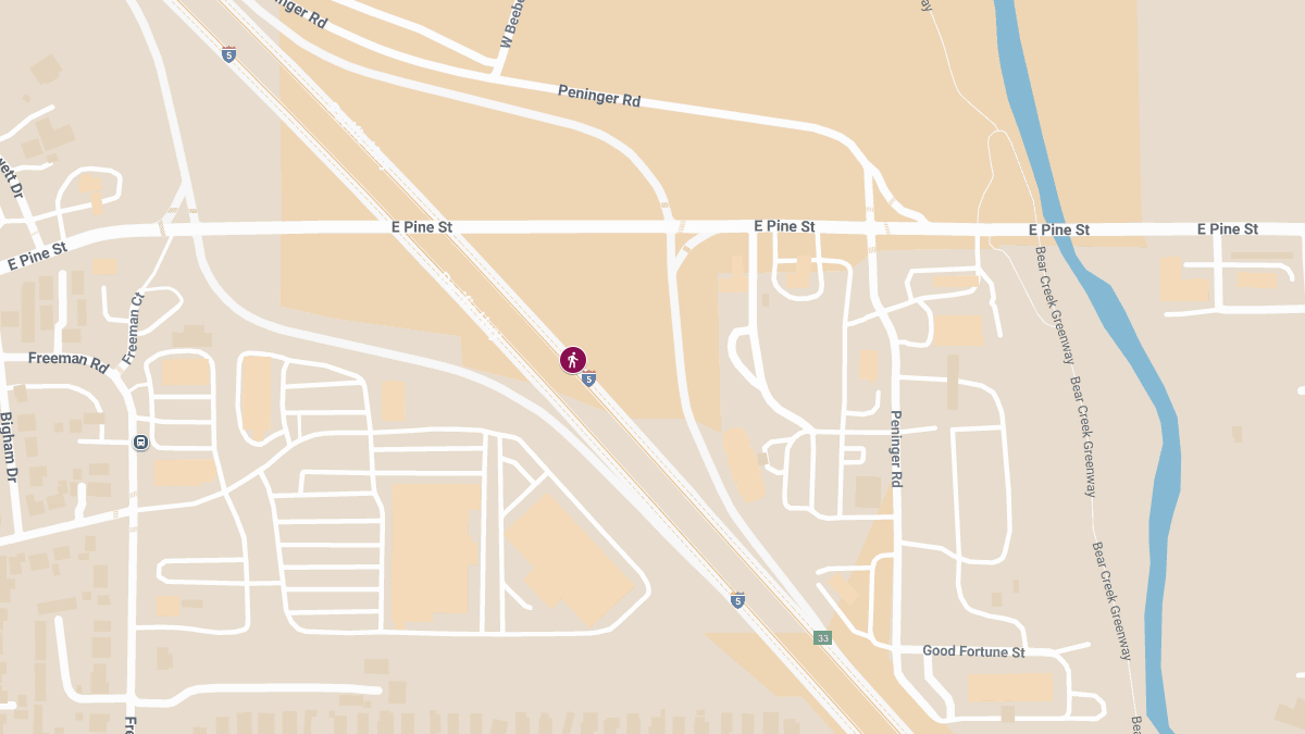 Central Point, OR – Pedestrian Fatally Struck at I-5 Exit 33 Near Pine St
