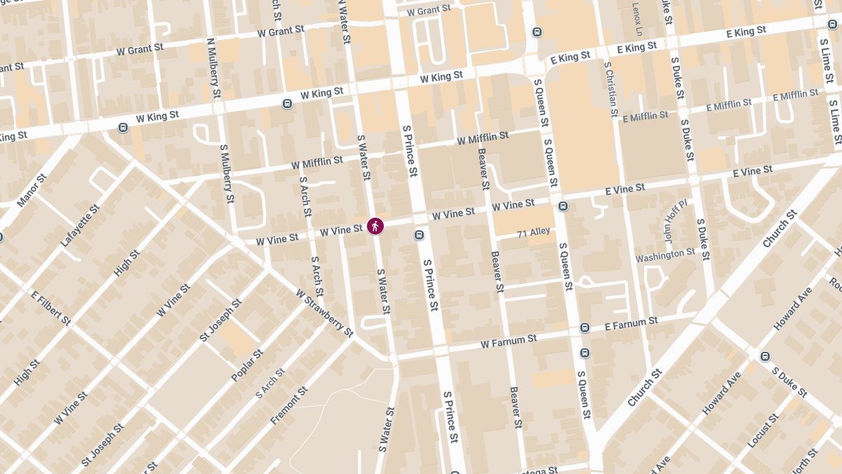 Lancaster, PA – Pedestrian Struck and Injured at S Water St & W Vine St